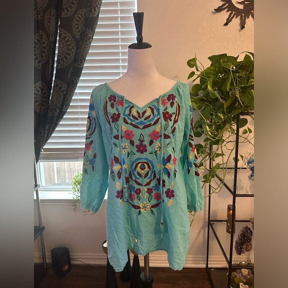 A&A Clothing Inc | Tops | Aa Embroidered Tunic | Poshmark